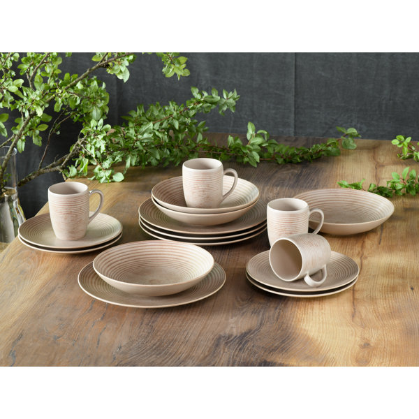 Creatable Catania Sand 16 Piece Stoneware Dinnerware Set - Service for 4 | Wayfair.co.uk